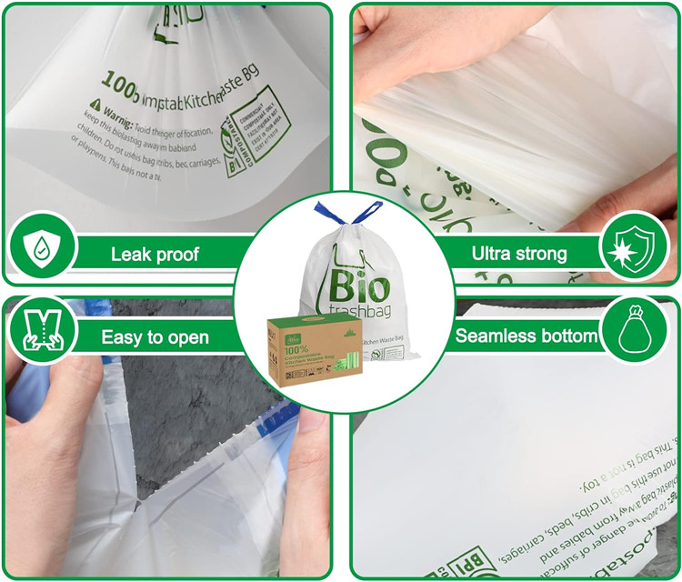Compostable Drawstring Trash Bags manufactuer and supplier in china ...